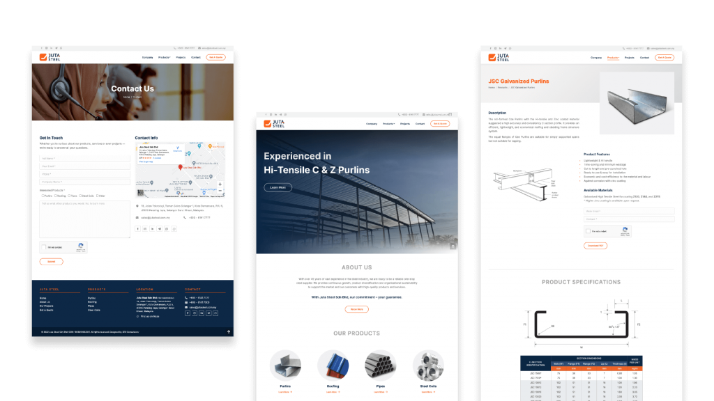 Juta Steel - Website Design for Steel Supplier | CR8 Consultancy